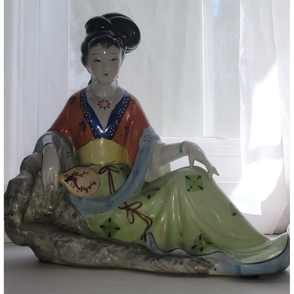 Unbranded | Art | Vintage Hand Painted Porcelain Geisha Girl ...